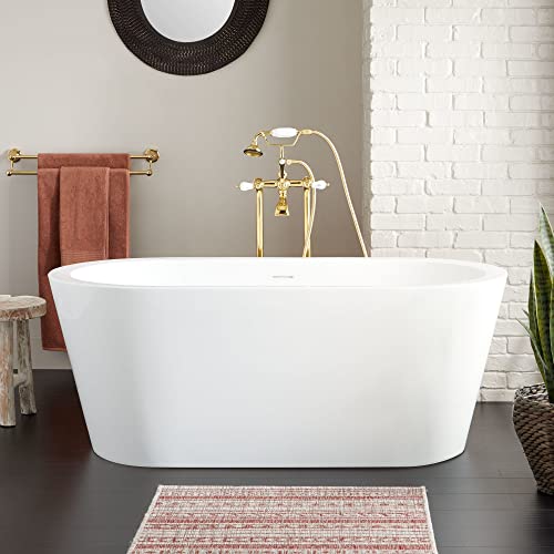 Signature Hardware 920161-65 Leith 65" Acrylic Soaking Tub with Integrated Overflow and Drain