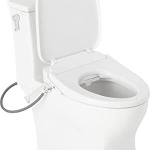 Signature Hardware 467007-B Carraway 1.28 GPF One Piece Elongated Chair Height Toilet with Left Hand Lever - Bidet Seat Included