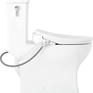 Signature Hardware 467007-B Carraway 1.28 GPF One Piece Elongated Chair Height Toilet with Left Hand Lever - Bidet Seat Included