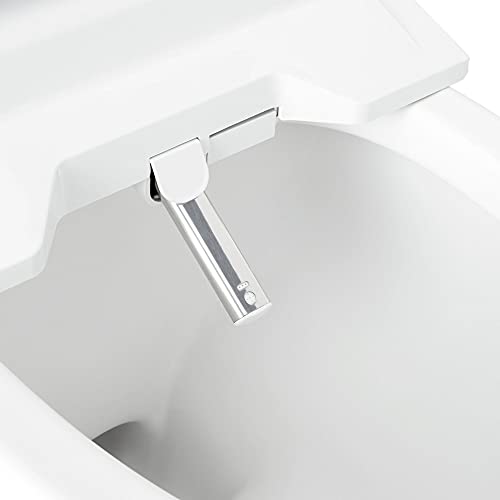 Signature Hardware 467007-B Carraway 1.28 GPF One Piece Elongated Chair Height Toilet with Left Hand Lever - Bidet Seat Included