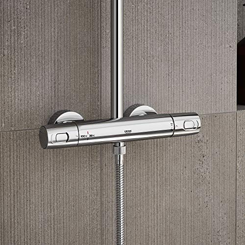 GROHE 26128002 Euphoria 260 CoolTouchThermostatic Shower System, 1.75 gpm, Starlight Chrome