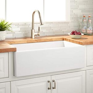 signature hardware 934790-33 grigham 33″ single basin fireclay reversible farmhouse sink