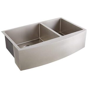 Signature Hardware 944665-36 Atlas 36" Farmhouse Double Basin Stainless Steel Kitchen Sink