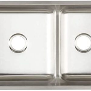 Signature Hardware 948495 Cypress 34" Undermount 60/40 Double Basin Stainless Steel Kitchen Sink