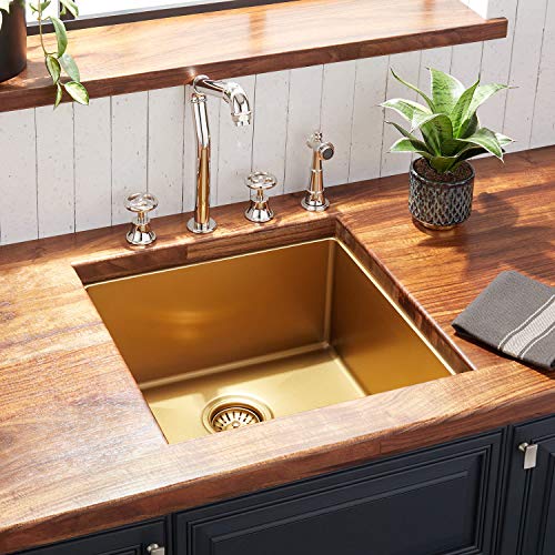 Signature Hardware 944633-19 Atlas 19" Undermount Single Basin Stainless Steel Kitchen Sink with Sound Dampening