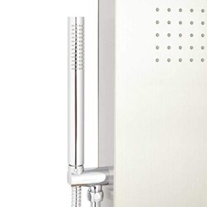 Signature Hardware 417701 Dalton Stainless Steel Thermostatic Outdoor Shower Panel with Shower Head, Hand Shower, Bodysprays and Bamboo Tray