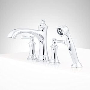 Signature Hardware 948676-LV Beasley Deck Mounted Roman Tub Filler Faucet - Includes Hand Shower, Less Valve