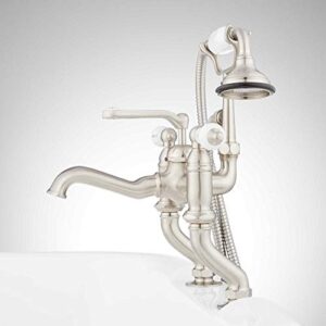 Signature Hardware 906537 Glenwood Deck Mounted Roman Tub Filler with Variable Couplers- Includes Telephone Style Hand Shower