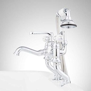 Signature Hardware 906537 Glenwood Deck Mounted Roman Tub Filler with Variable Couplers- Includes Telephone Style Hand Shower