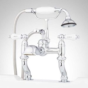 Signature Hardware 906537 Glenwood Deck Mounted Roman Tub Filler with Variable Couplers- Includes Telephone Style Hand Shower