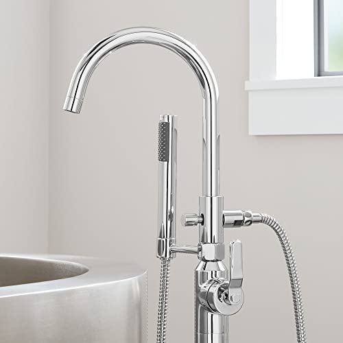 Signature Hardware 953080-LV Gunther Floor Mounted Tub Filler Faucet - Includes Hand Shower