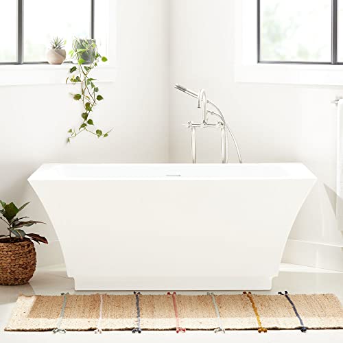 Signature Hardware 920156-59 Leland 59" Acrylic Soaking Tub with Integrated Overflow and Drain