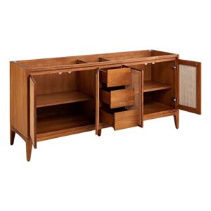 Signature Hardware 482913 Simien 72" Double Vanity Cabinet Only with Teak Cabinet - Less Vanity Top