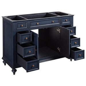 Signature Hardware 953301-48-RUMB-8 Keller 48" Free Standing Single Vanity Set with Mahogany Cabinet, Vanity Top, and Rectangular Undermount Vitreous China Sink - 8" Faucet Holes