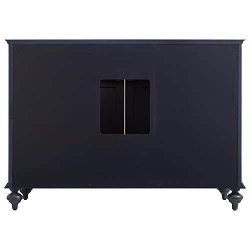 Signature Hardware 953301-48-RUMB-8 Keller 48" Free Standing Single Vanity Set with Mahogany Cabinet, Vanity Top, and Rectangular Undermount Vitreous China Sink - 8" Faucet Holes