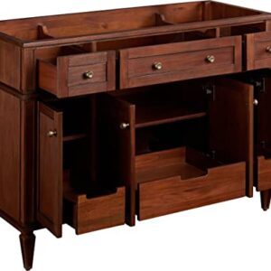 Signature Hardware 953347-48-RUMB-1 Elmdale 48" Free Standing Single Vanity Cabinet Set with Mahogany Cabinet, Vanity Top and Rectangular Undermount Sink - Single Faucet Hole