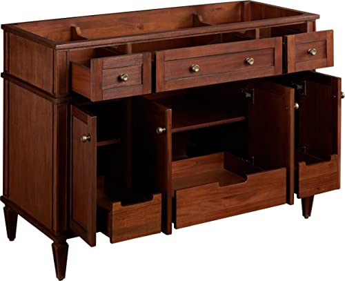 Signature Hardware 953347-48-RUMB-1 Elmdale 48" Free Standing Single Vanity Cabinet Set with Mahogany Cabinet, Vanity Top and Rectangular Undermount Sink - Single Faucet Hole