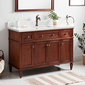 Signature Hardware 953347-48-RUMB-1 Elmdale 48" Free Standing Single Vanity Cabinet Set with Mahogany Cabinet, Vanity Top and Rectangular Undermount Sink - Single Faucet Hole