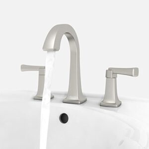 American Standard 7353801.295 Townsend 8-Inch Widespread High-Arc Bathroom Faucet with Two Handles, Brass, Brushed Nickel