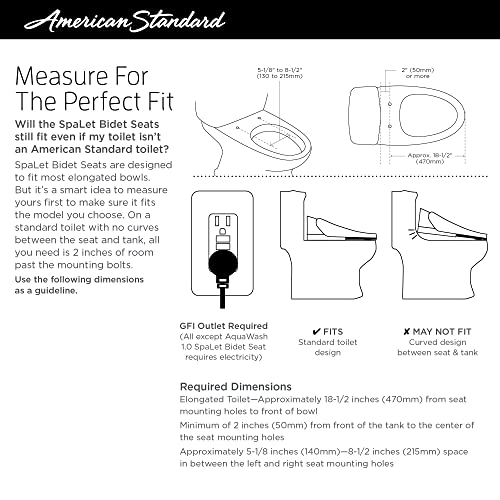 American Standard 8012A80GRC-020 Advanced Clean AC 2.0 SpaLet Bidet Seat with Remote Control Operation, White