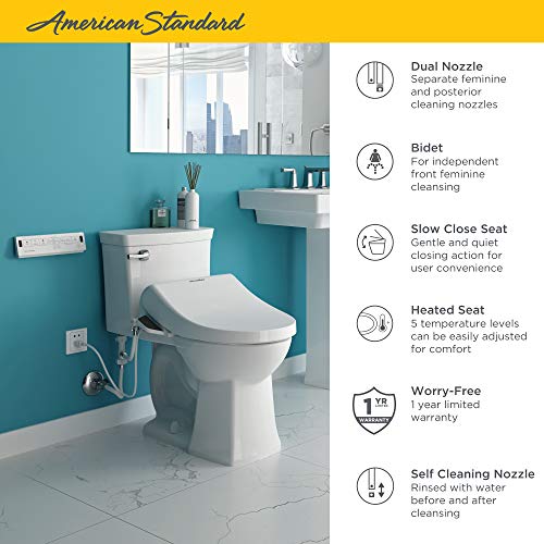 American Standard 8012A80GRC-020 Advanced Clean AC 2.0 SpaLet Bidet Seat with Remote Control Operation, White