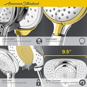 American Standard 9038254.002 Spectra Plus Duo 4-Function 2-in-1 Handheld and Fixed Shower Head 1.8 GPM, Polished Chrome