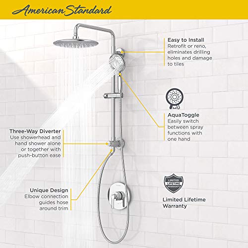 American Standard 9035804.295 Spectra Versa System with Rain Showerhead and Hand Shower, 2.5 GPM, Brushed Nickel