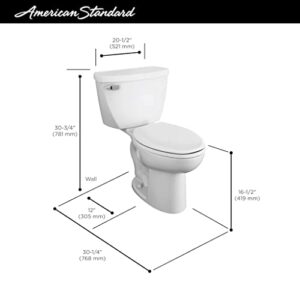 American Standard 2467016.020 Cadet Right Height Elongated Pressure Assisted Toilet, 1.6 GPF, White