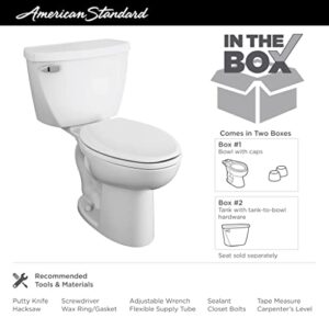 American Standard 2467016.020 Cadet Right Height Elongated Pressure Assisted Toilet, 1.6 GPF, White