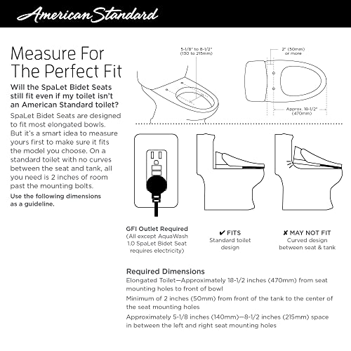 American Standard 8018A60GRC-020 Advanced Clean 3.0 SpaLet Seat with Remote Control Operation, White