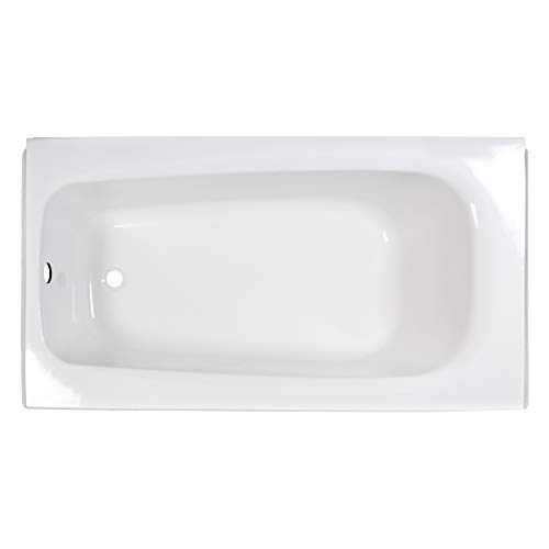 American Standard 2460002.020 Cambridge Procelain-Enameled Steel 60-In X 32-In Alcove Bathtub with Left Hand Drain, 50-60 gal, White