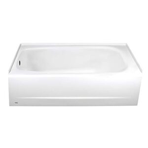 American Standard 2460002.020 Cambridge Procelain-Enameled Steel 60-In X 32-In Alcove Bathtub with Left Hand Drain, 50-60 gal, White