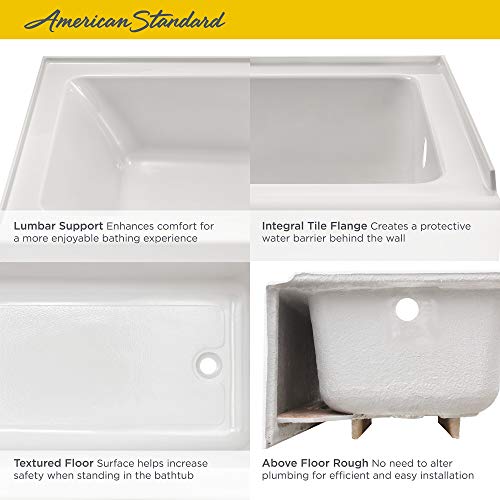 American Standard 2973202.011 Studio Integral Apron Bathtub Left Drain 60 in. x 30 in. in Arctic White