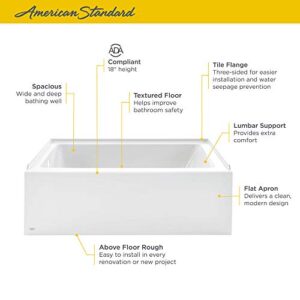 American Standard 2973202.011 Studio Integral Apron Bathtub Left Drain 60 in. x 30 in. in Arctic White