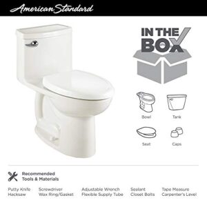 American Standard Compact Cadet 3 Flowise 4 Toilet, Elongated, Chair Height, White Toilet with Toilet Seat included