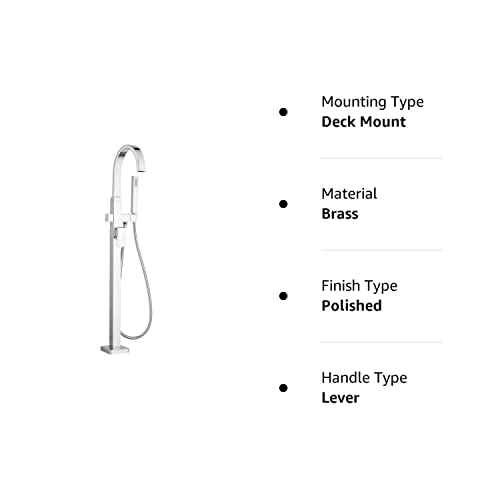 American Standard T184951.002 Contemporary Square Freestanding Tub Faucet for Flash Rough-in Valve, Polished Chrome