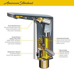 American Standard 7025205.295 Paradigm Selectronic Integrated Faucet with Above-Deck Mixing, Battery-Powered, 0.5 gpm, Brushed Nickel