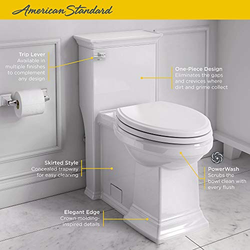 American Standard 2851A104.222 Town Square S Right Height Elongated One-Piece Toilet with Seat, Linen