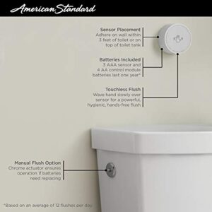 American Standard 4000709.020 Cadet Touchless 1.28 GPF Single Flush Toilet Tank Only, White