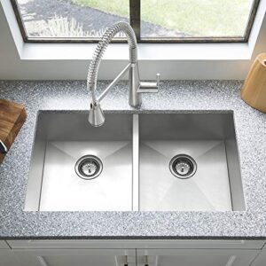 American Standard 18DB6332211.075 Edgewater 33" x 22" ADA Double Bowl Stainless Steel Kitchen Sink,