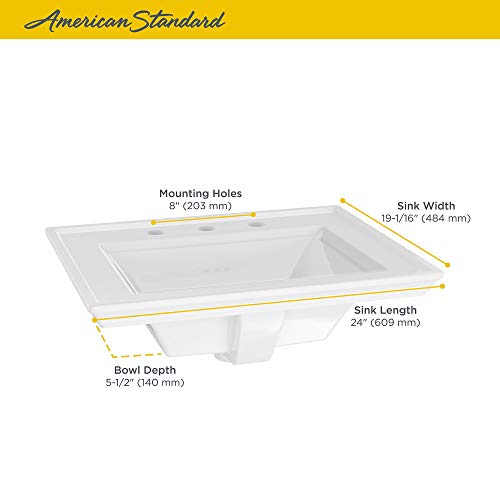 American Standard 1203008.020 Town Square S Countertop Sink, 8-inch Centers, White