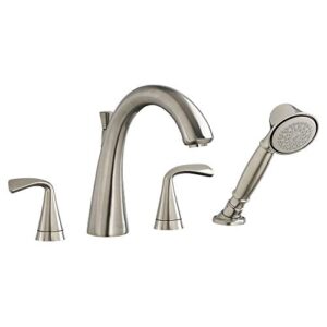 american standard t186901.295 fluent roman tub faucet with personal shower for flash rough-in valves, brushed nickel