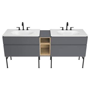 American Standard 8726033.477 Studio S 33 in. Double-Drawer Bathroom Vanity, Dark Grey