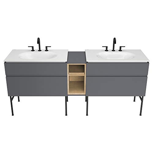 American Standard 8726033.477 Studio S 33 in. Double-Drawer Bathroom Vanity, Dark Grey