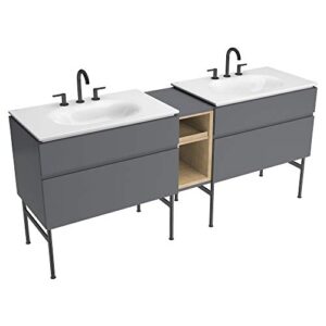 American Standard 8726033.477 Studio S 33 in. Double-Drawer Bathroom Vanity, Dark Grey