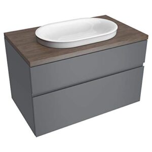 American Standard 8726033.477 Studio S 33 in. Double-Drawer Bathroom Vanity, Dark Grey