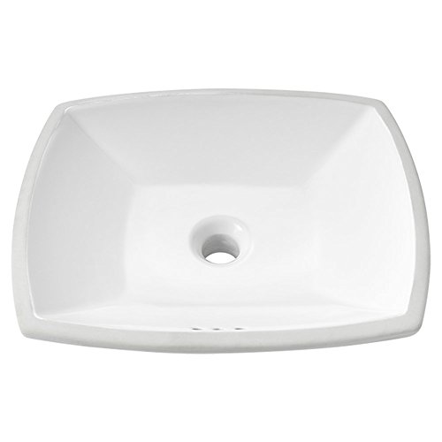 American Standard 545000.020 Edgemere Ceramic Undermount Rectangular Bathroom sink, 18.5" Lx 16.12" W x 5.25" H, White