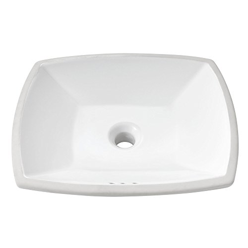 American Standard 545000.020 Edgemere Ceramic Undermount Rectangular Bathroom sink, 18.5" Lx 16.12" W x 5.25" H, White