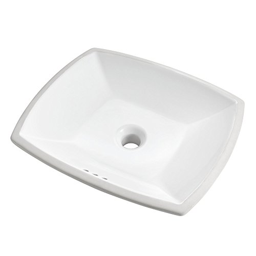 American Standard 545000.020 Edgemere Ceramic Undermount Rectangular Bathroom sink, 18.5" Lx 16.12" W x 5.25" H, White