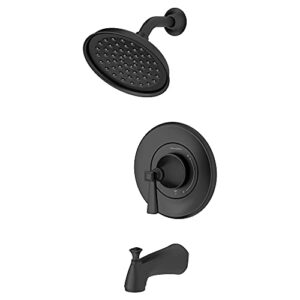 american standard rumson single-handle 1-spray tub and shower faucet with 1.8 gpm in matte black (valve included)